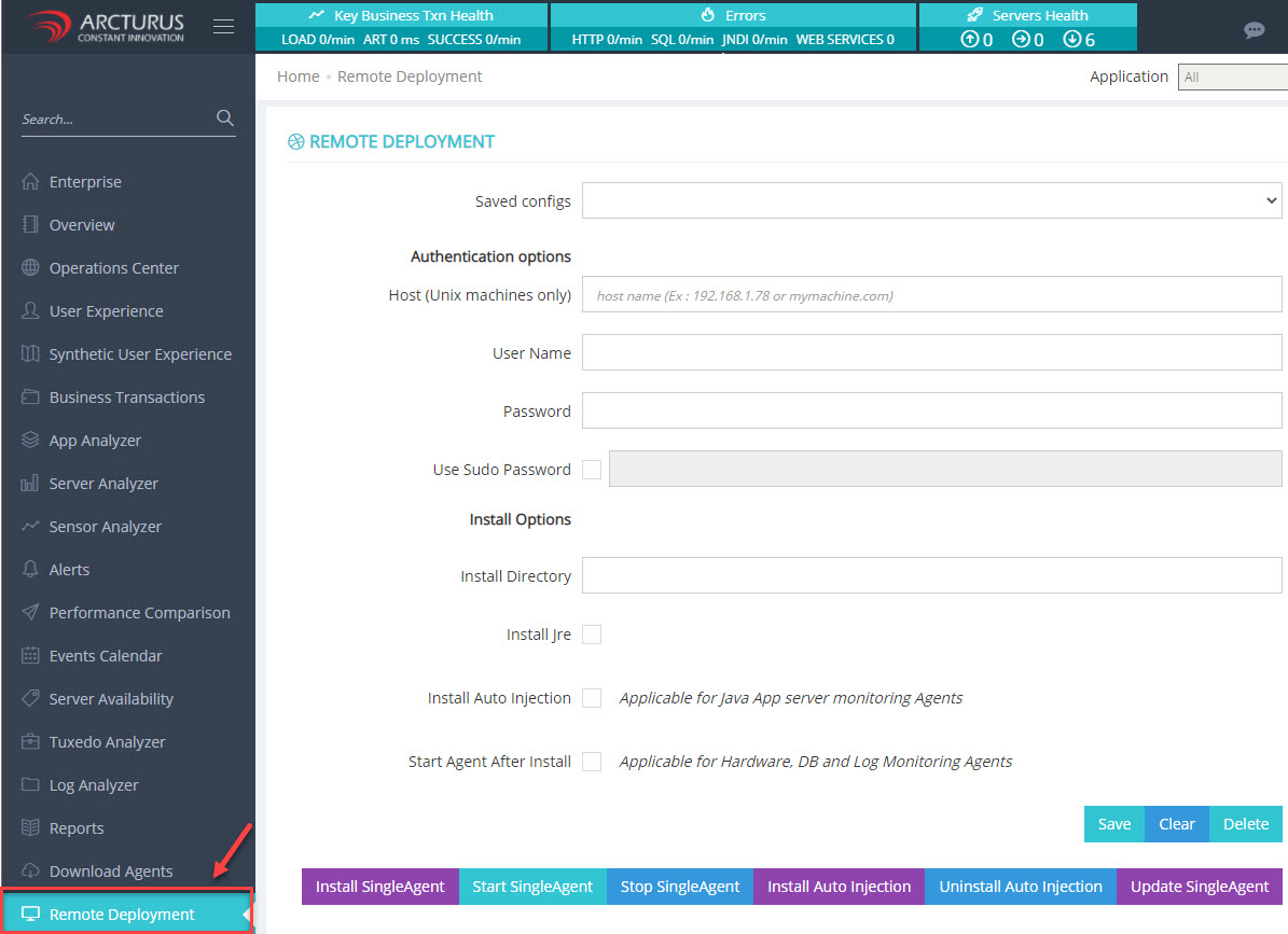 Deploying the agent on Linux and Windows via the Remote Deployment ...